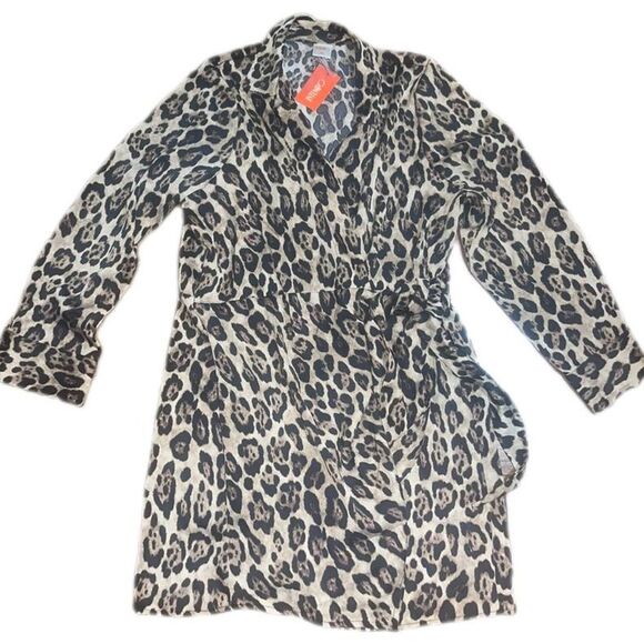 Intempo | Dresses | Intempo Womens Leopard Print Tie Waist Wrap Dress ...